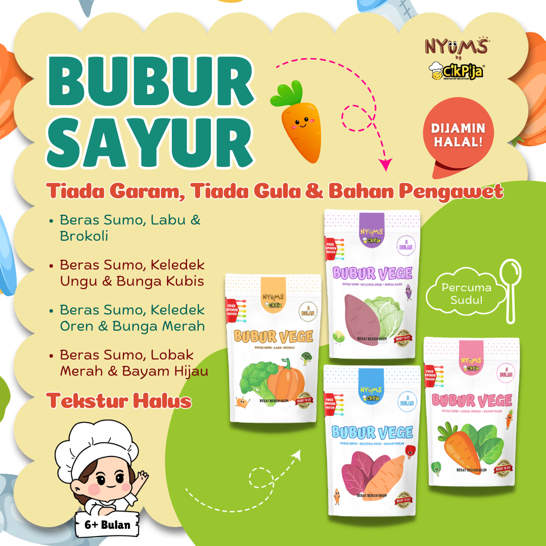 CIK PIJA BABY FOOD NYUMS Ready To Eat Bubur Makanan Baby 6 7 bulan ...