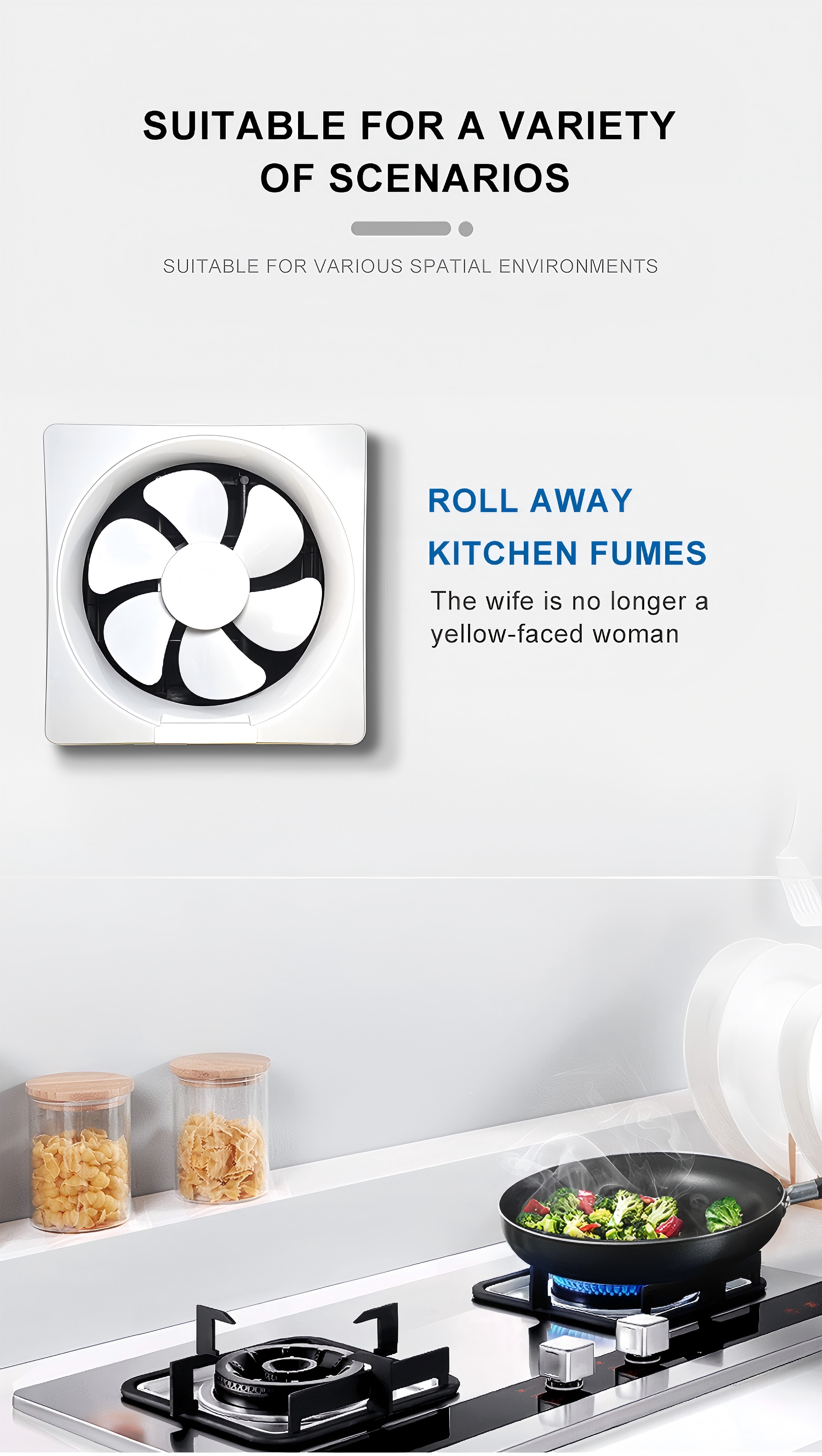 Exhaust Fan 6/8/10/12" – Powerful Suction, Louver Design Wall Mount ...