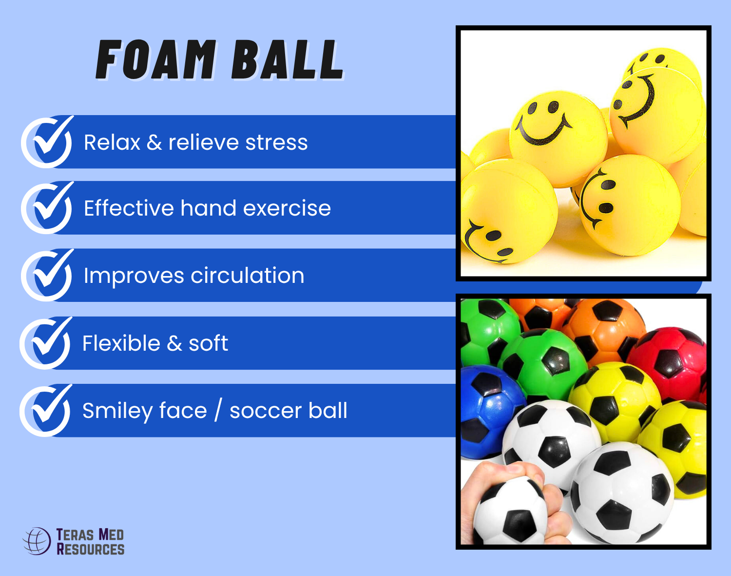 Smiley Soccer Stress Ball, Squeeze Sponge Foam Ball for Hand Exercise ...