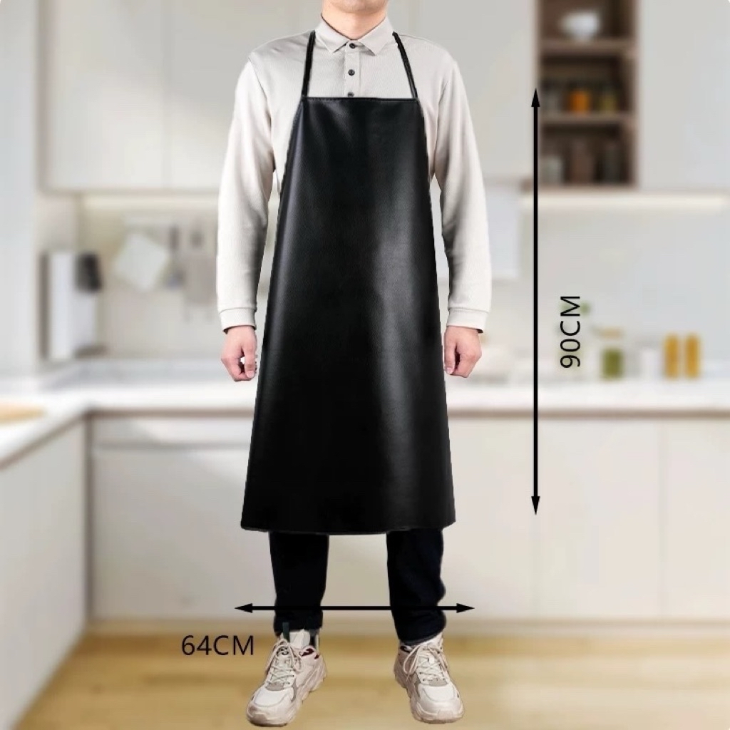 PU leather apron 90cm black color 120cm black color 200gm extra tebal ...
