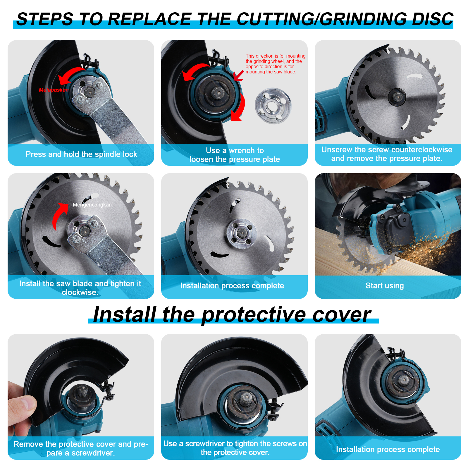 800W Cordless Angle Grinder Brushless Rechargeable Lithium Battery ...