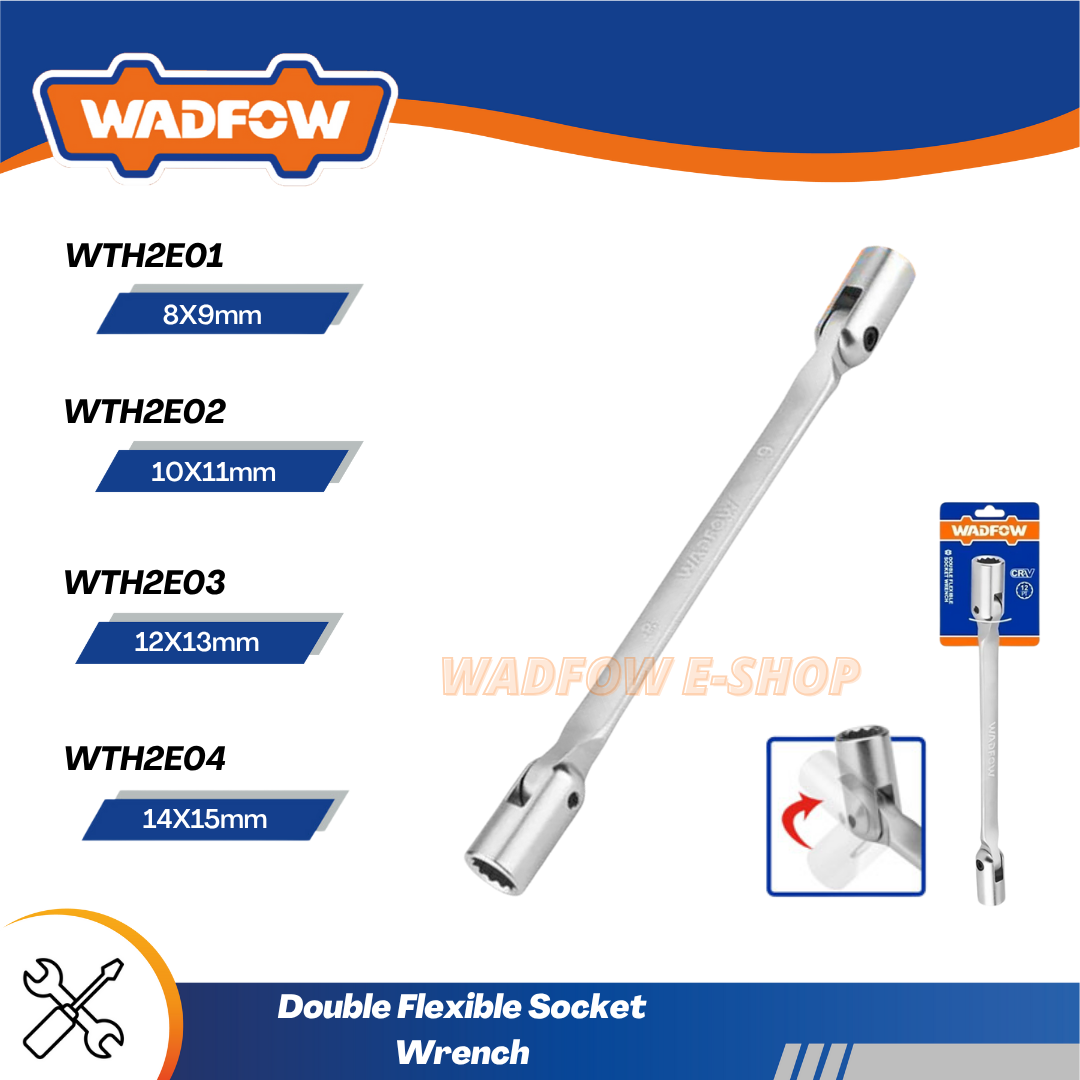 TOTAL Double Flexible Socket Wrench ( Size : 8 - 19mm ) / WADFOW Double ...