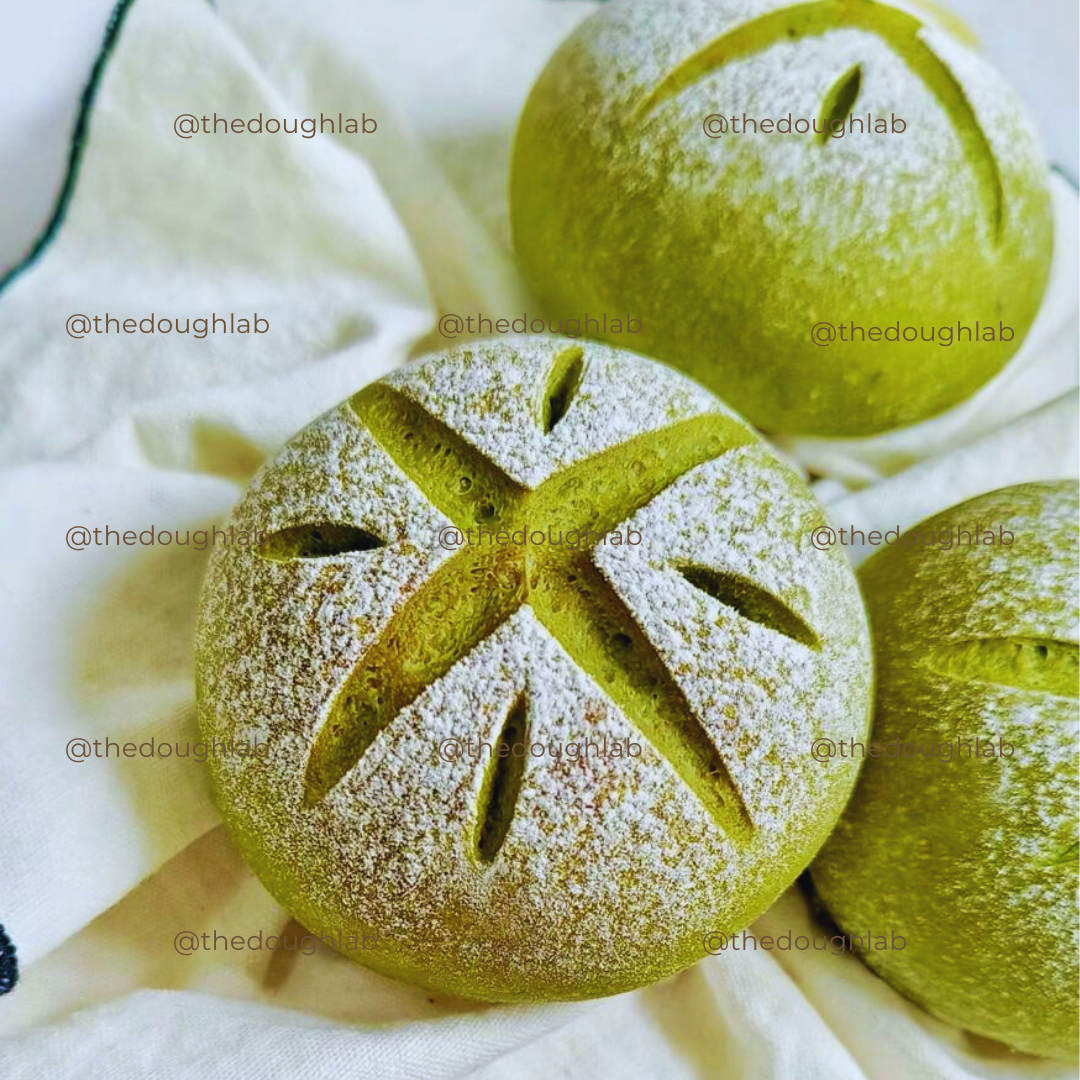 (6pcs) Charcoal Matcha Filling Cream Cheese Artisan Bread (6粒 ...