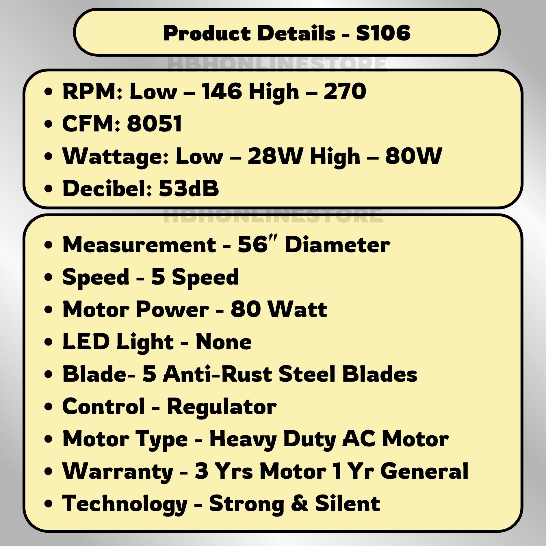 REZO Classic Series 56" 5 Blades AC Motor Ceiling Fan With Regulator ...