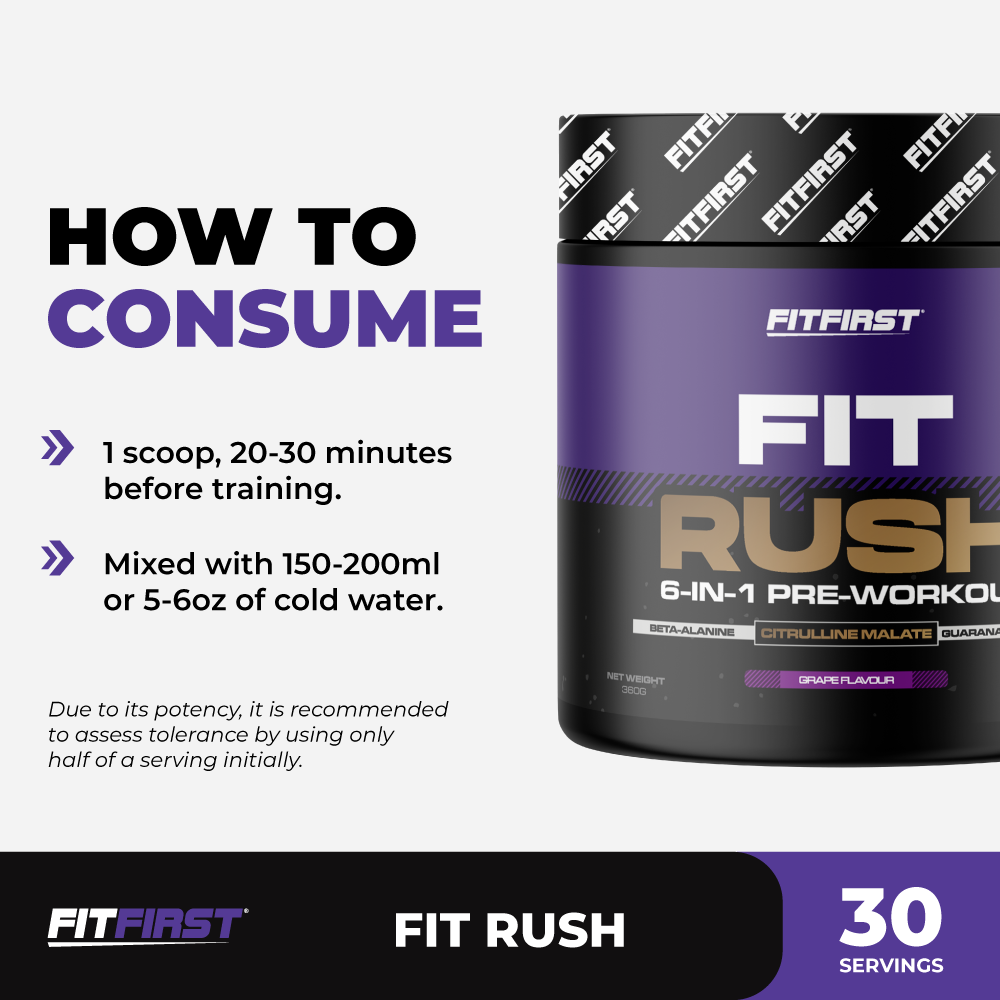 FIT RUSH PREWORKOUT 30serv - Increase energy+enhanced strength and ...