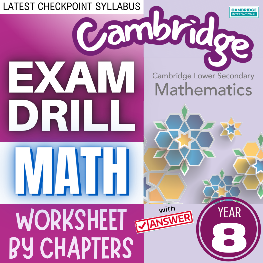 K3.9 New Cambridge Math 8 Exam Drill Worksheet by Chapter + Answer Year ...