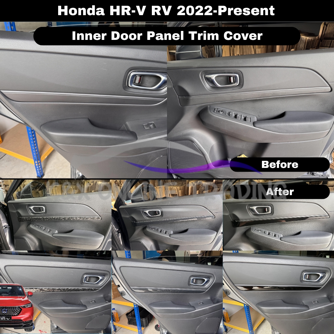 Honda HRV HR-V RV 2022-2025+ Forged Carbon Trim/Glossy Black Inner Door ...