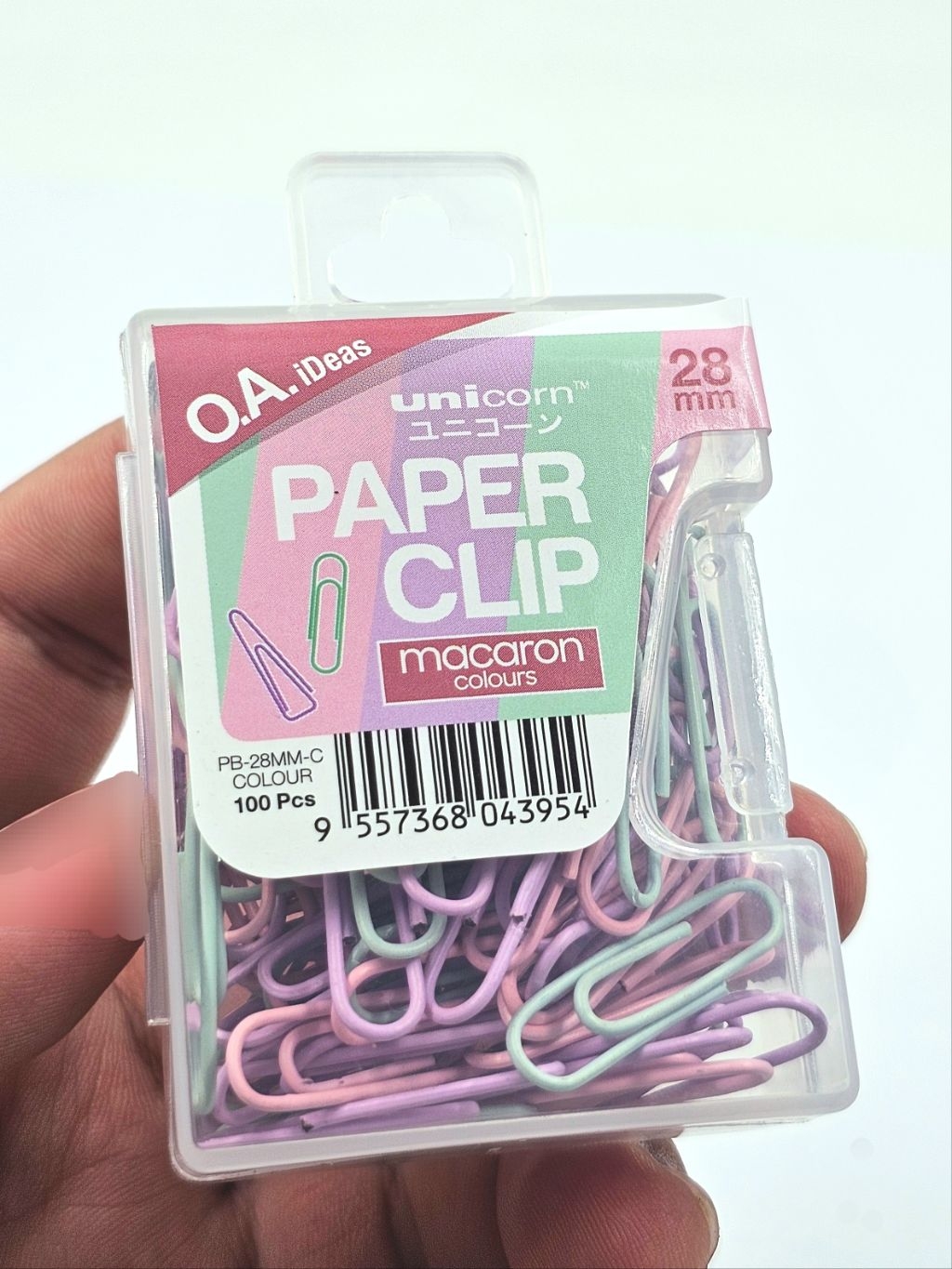Unicorn Paper Clip 28mm 100pcs Macaron Colours 回形针曲别针纸夹文件夹 PB-28MM-C ...