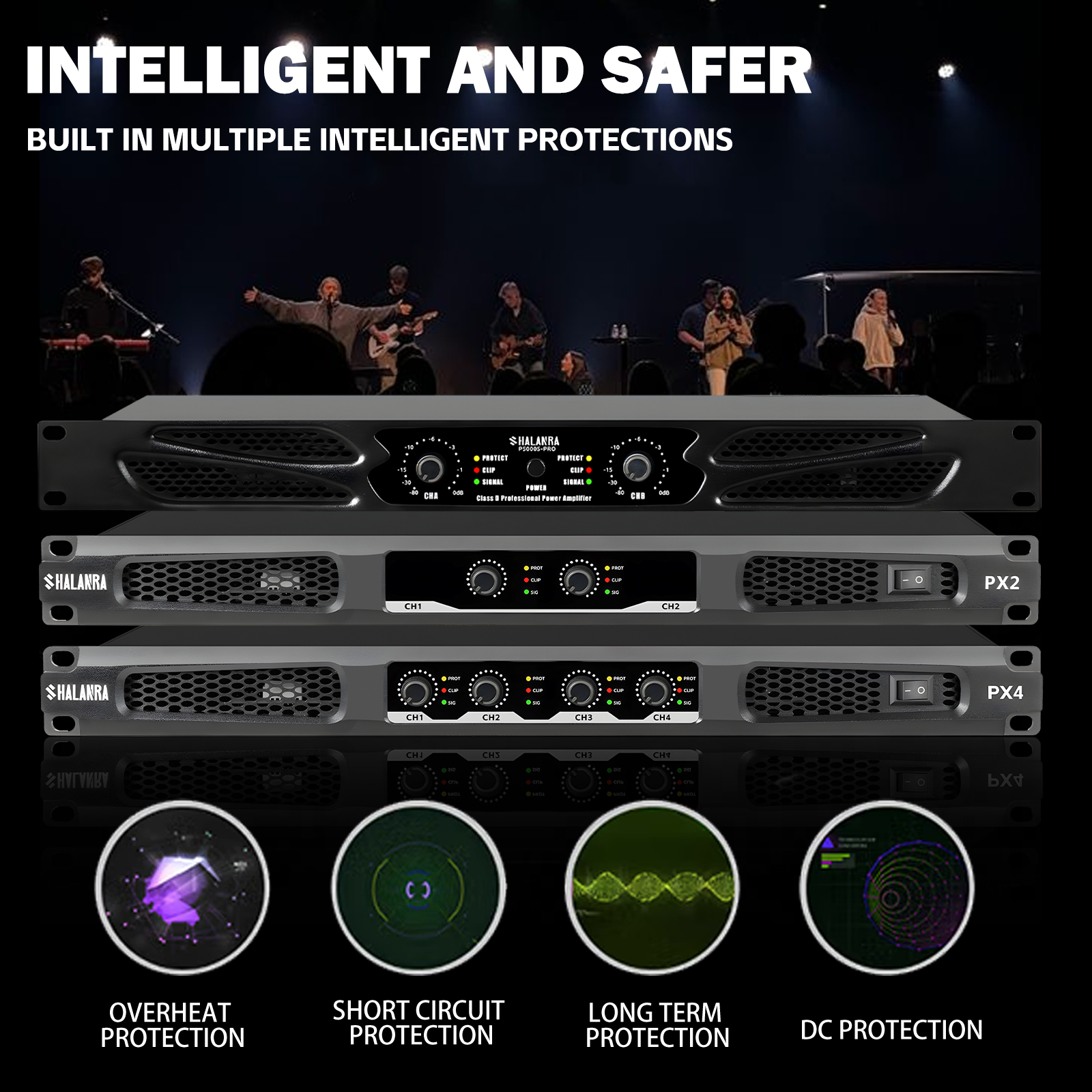 SHALANRA Power amplifier PX6/PX8 2/4 Channel1200W(RMS) High-quality ...