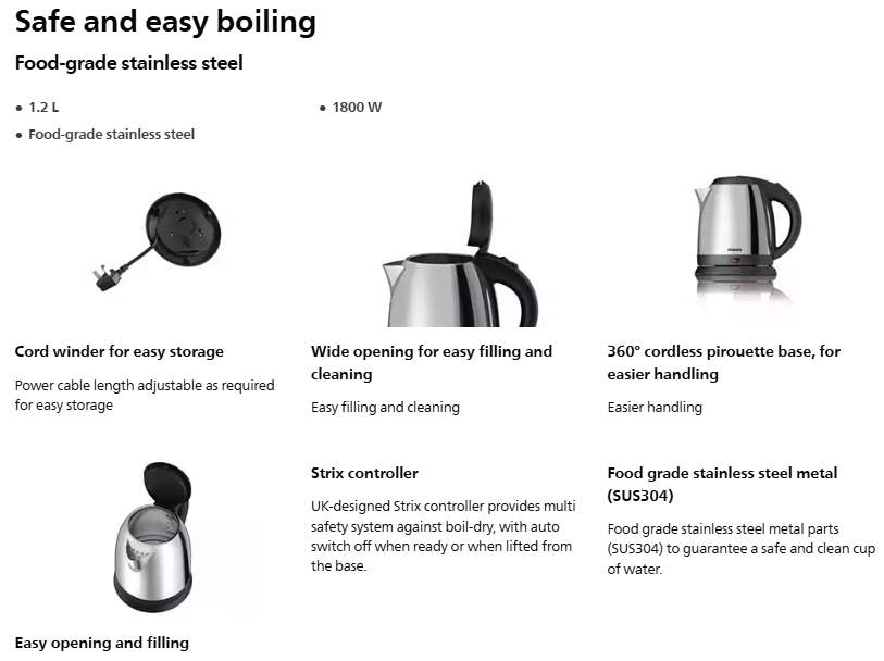Philips 1.2L Stainless Steel Jug Kettle HD9303/03 | Shopee Malaysia