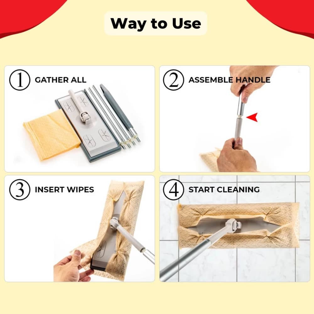 Disposable Wet & Dry Mop Wipes - Magic Floor Cleaning Tissue for Dust ...