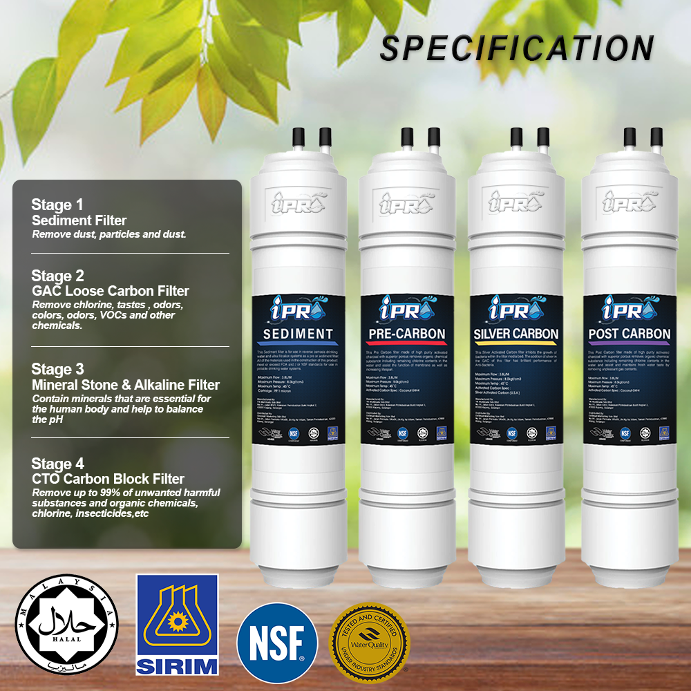 IPRO NEW EDITION K1500 Alkaline Halal Water Filter System With Faucet ...