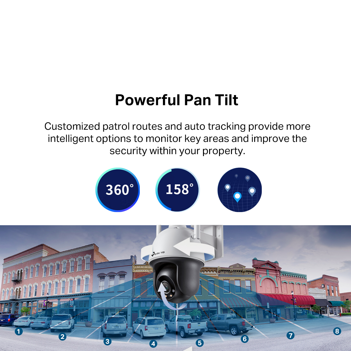 TP-Link Vigi C540W 4MP Outdoor WiFi PTZ Security Camera | 360° View | Color Night Vision | IP66 ...