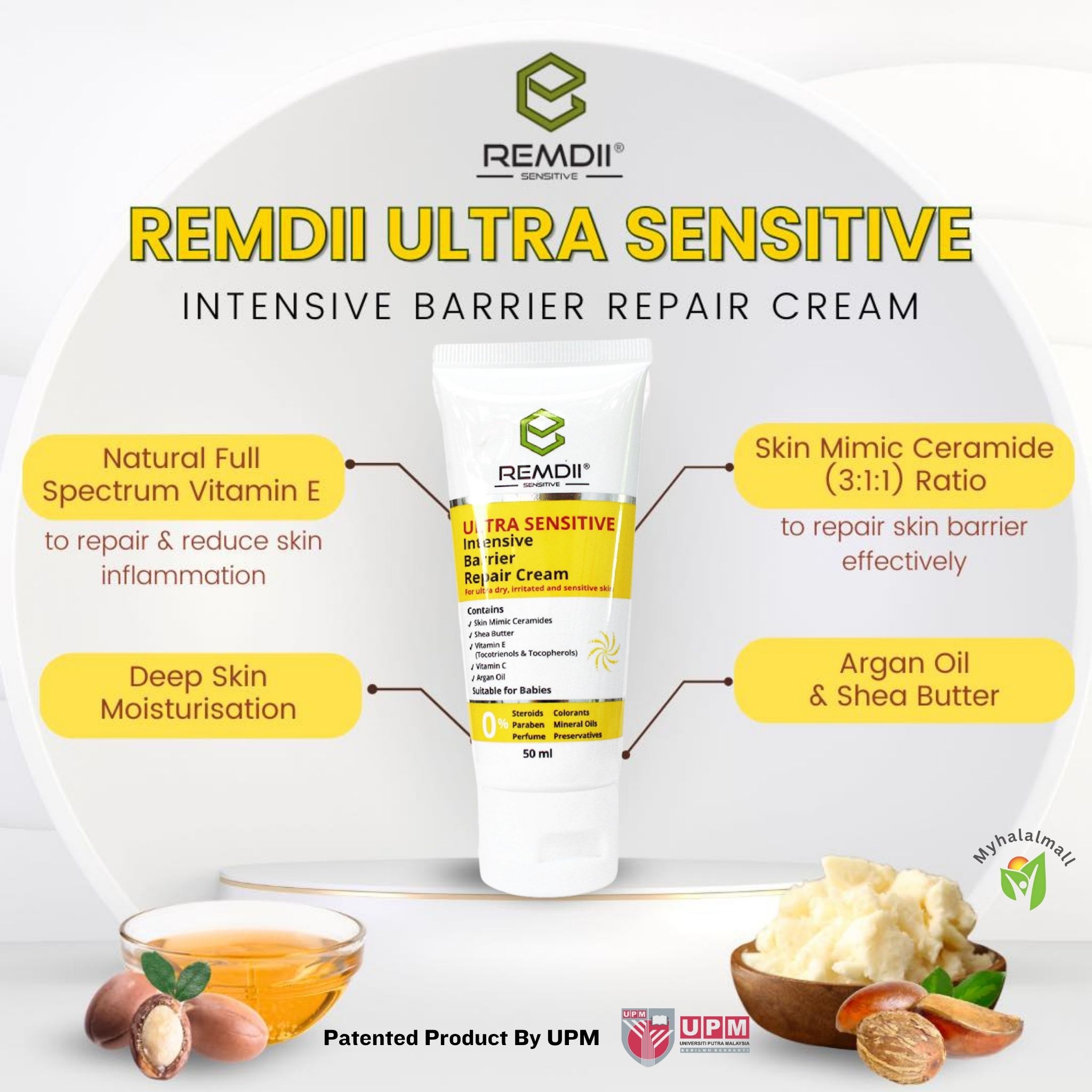 REMDII INTENSIVE MOISTURISING CREAM Krim Gatal Ekzema, Damage Skin ...