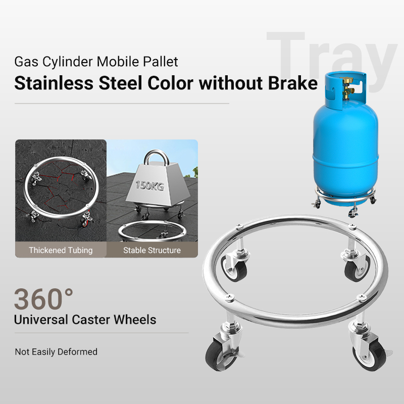 DIY MAX Heavy Duty Thick 4 Wheel Stainless Steel Gas Tank Roller Stand ...