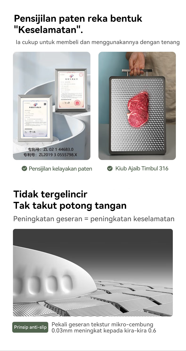 Ecowin Stainless Steel Chopping Board Papan Pemotong Keluli Tahan Karat ...