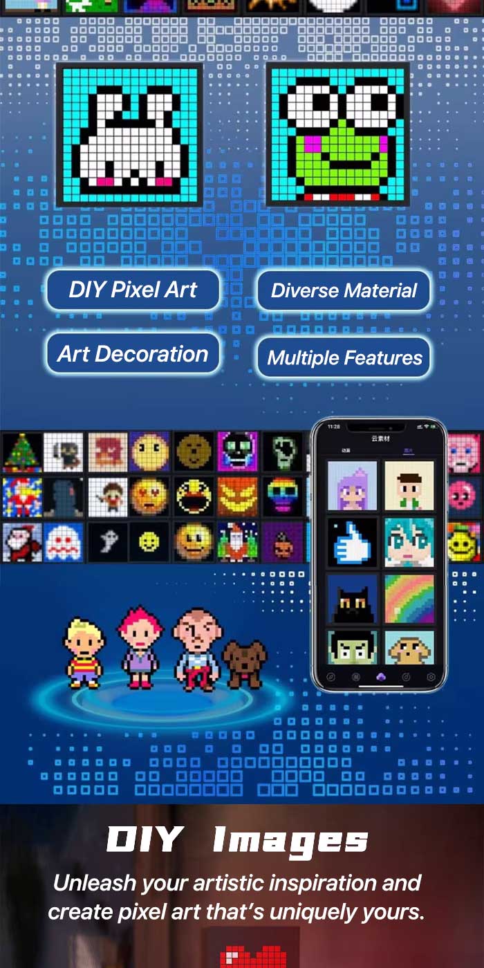 Divoom Pixoo-16 The All-In-One Pixel Art Informative 16x16 Programmable ...