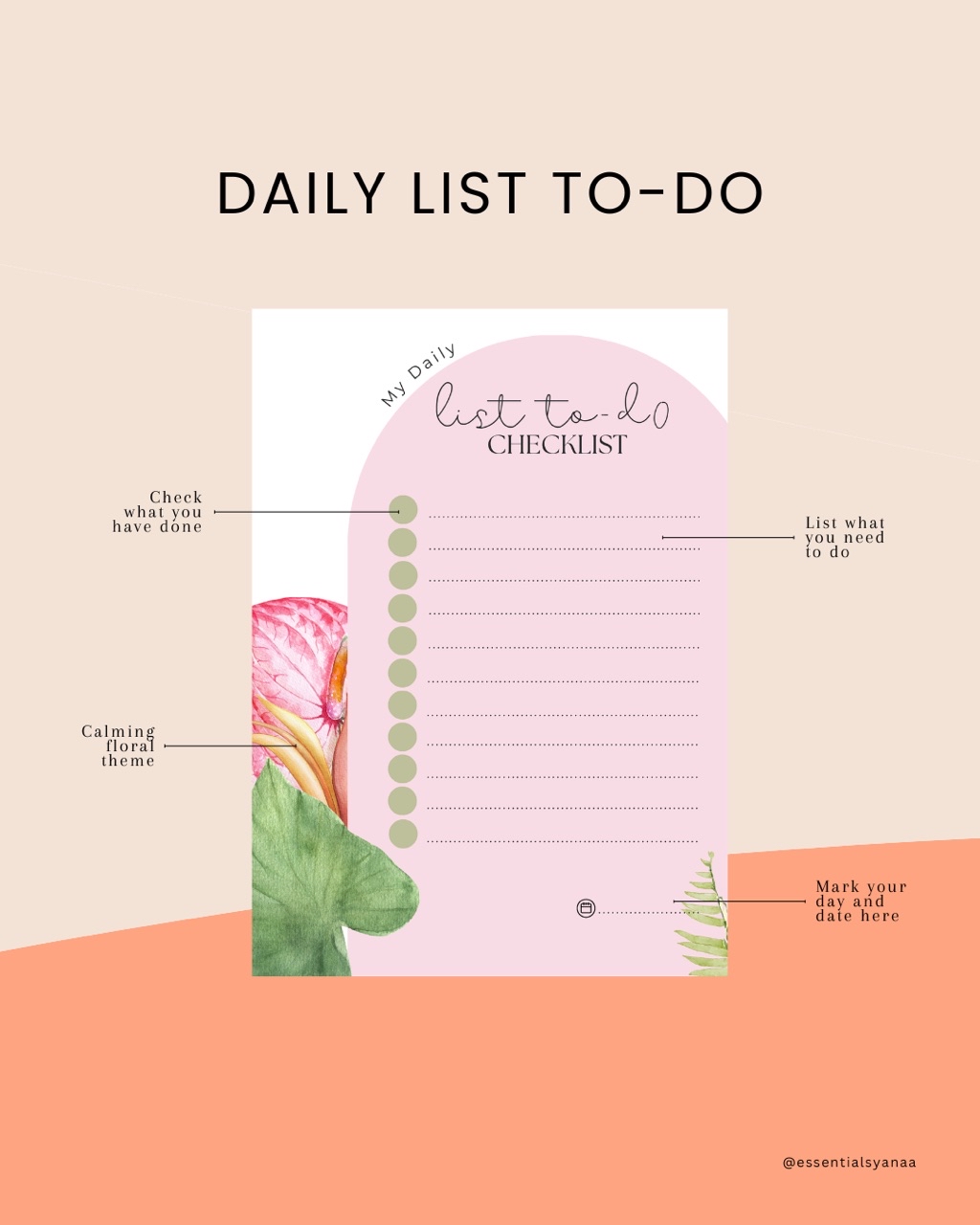 My Daily To-Do List | Checklist Harian | Printable Planner | Senarai ...
