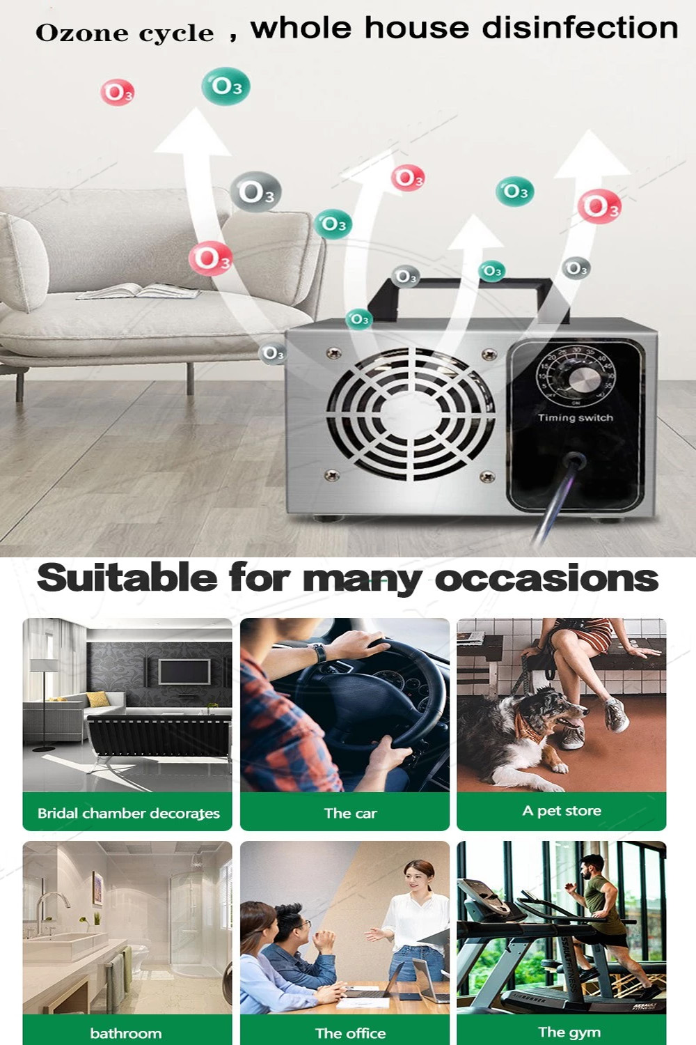 Ozone Generator 60g O3 Air Disinfector Decontamination Industrial Home ...