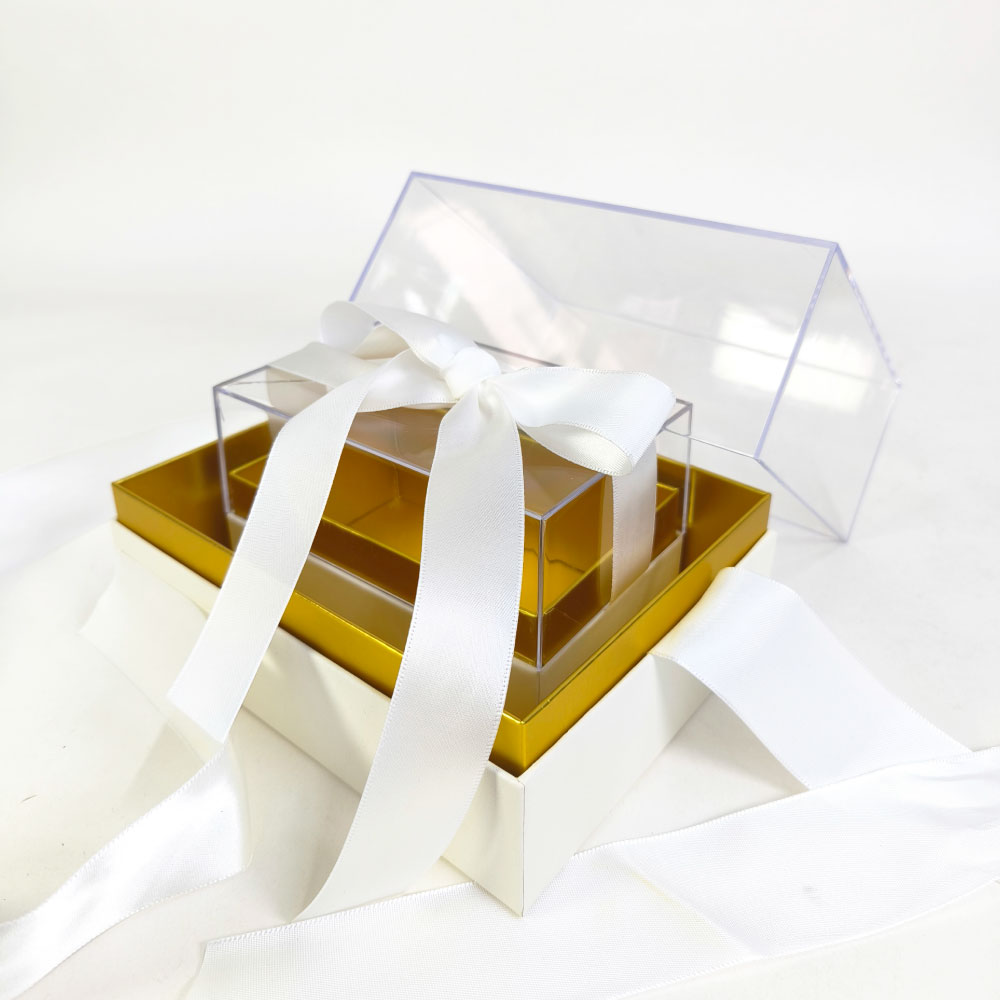 Acrylic Gift Box with Ribbon Kotak Hadiah Eksklusif Round, Square ...