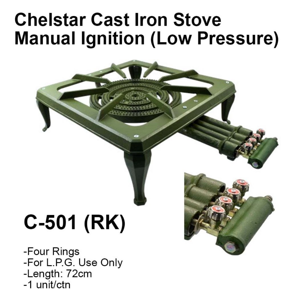 Chelstar Dapur Gas - Low Pressure Cast Iron Gas Stove C-20(RK) / C-30(RK) / C-40(RK) / C-50(RK ...