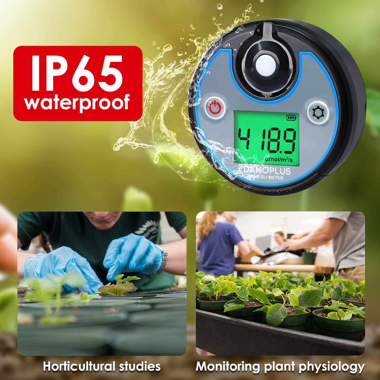 Digital PAR DLI Meter Datalogger Plant Light Meter for Growers ...