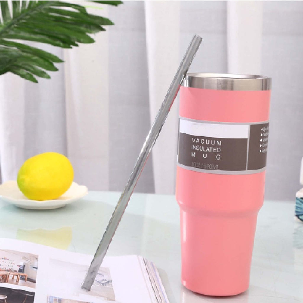 Stainless Steel Thermal Tumbler Cup with Straw – Sus 304 Insulated ...