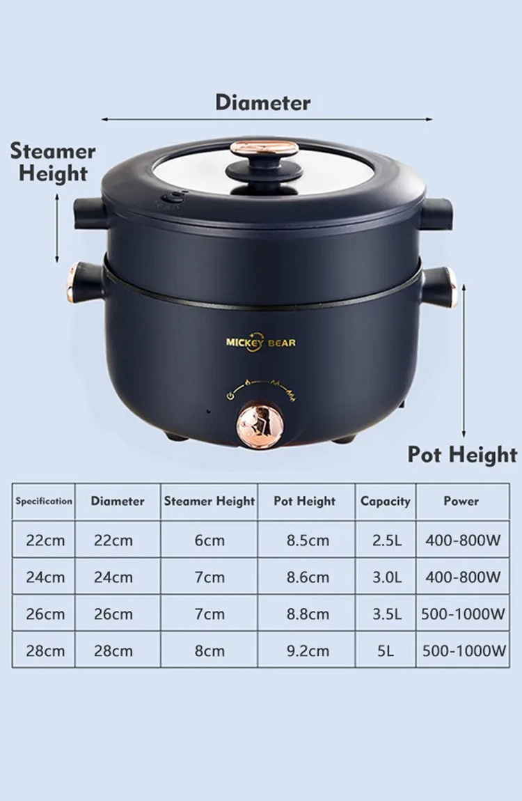 5L Electric Cooker Mini Multi Electric Pot Hot Pot Multi Cooker Non ...