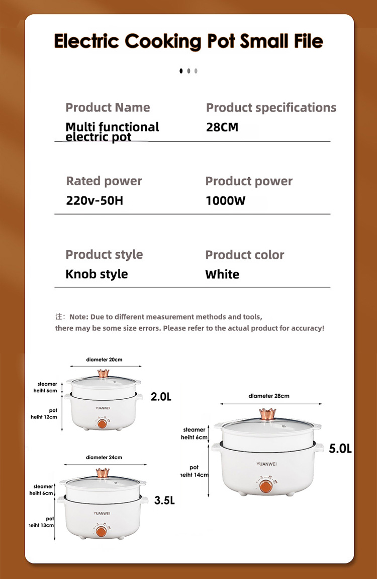 5L Large Capacity Multifunctional Electric Cooker Non-Stick Multi ...