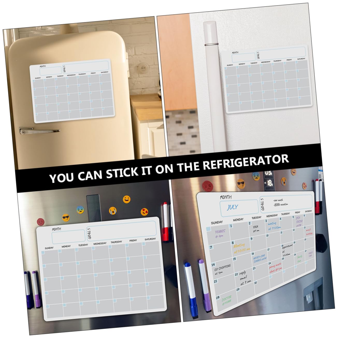 A3 Soft Magnetic Schedules Erasable Fridge Whiteboard Monthly/Weekly ...