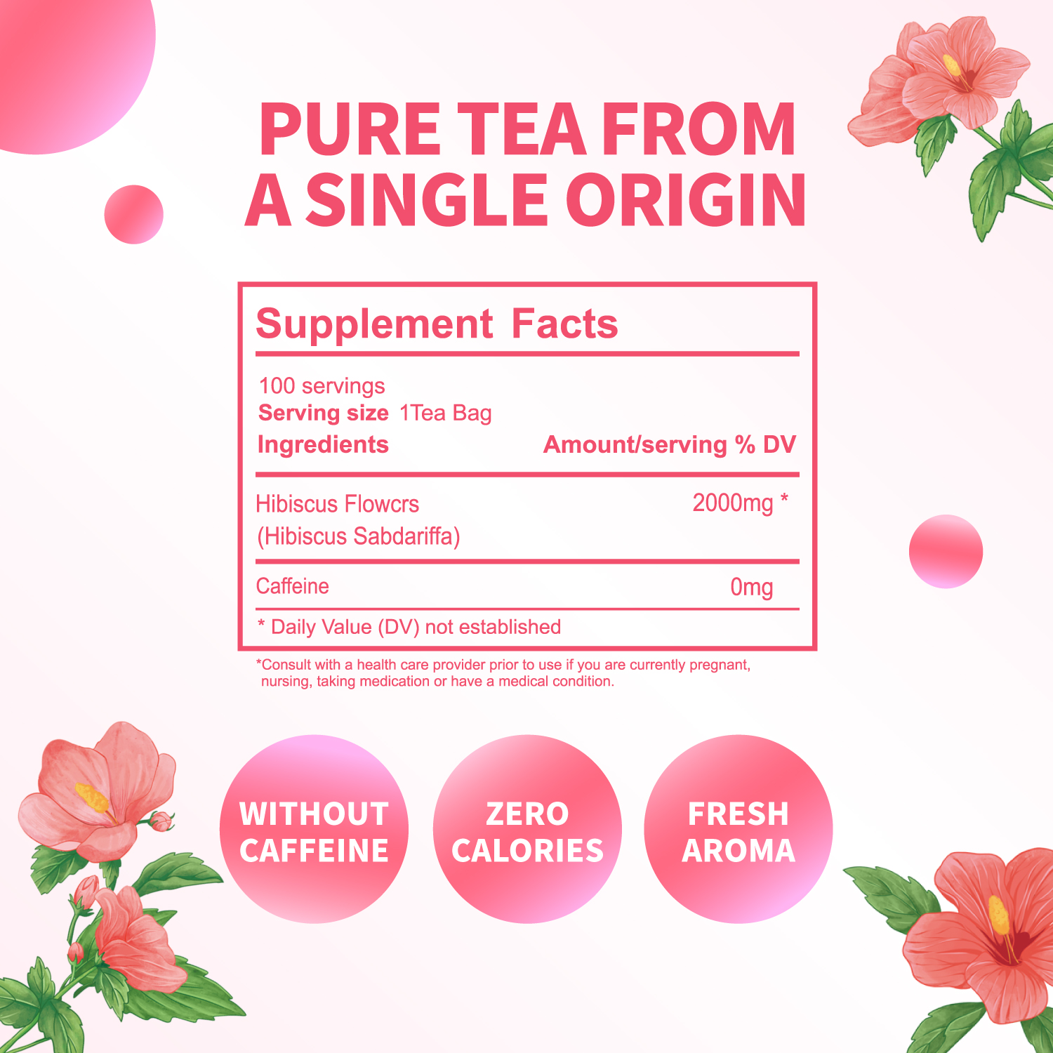 Sipster Hibiscus Detox Tea – 100 Bags | Organik Teh Ros | Slimming ...