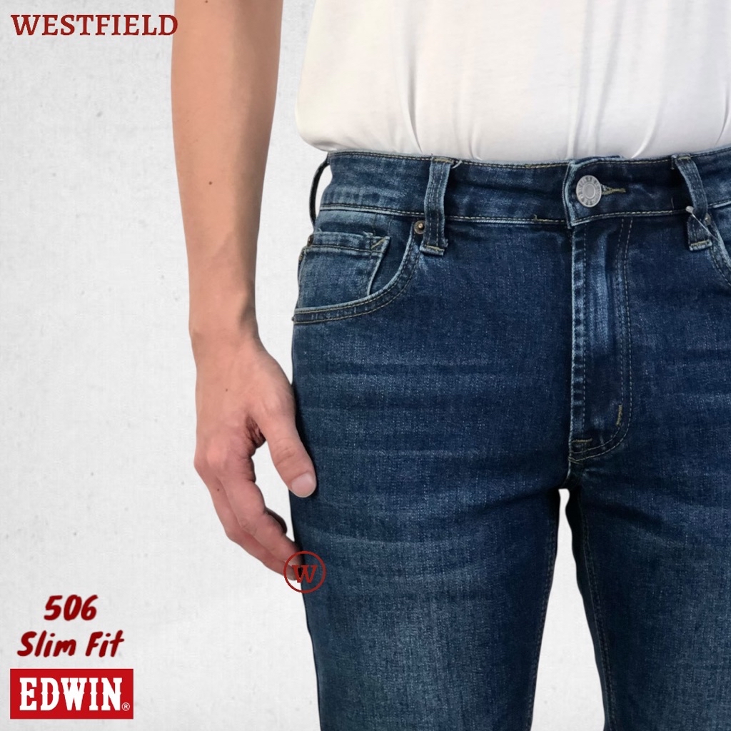 🔥Original🔥 EDWIN® Men’s 506 Stretchable Dark Vintage Blue Slim Fit ...
