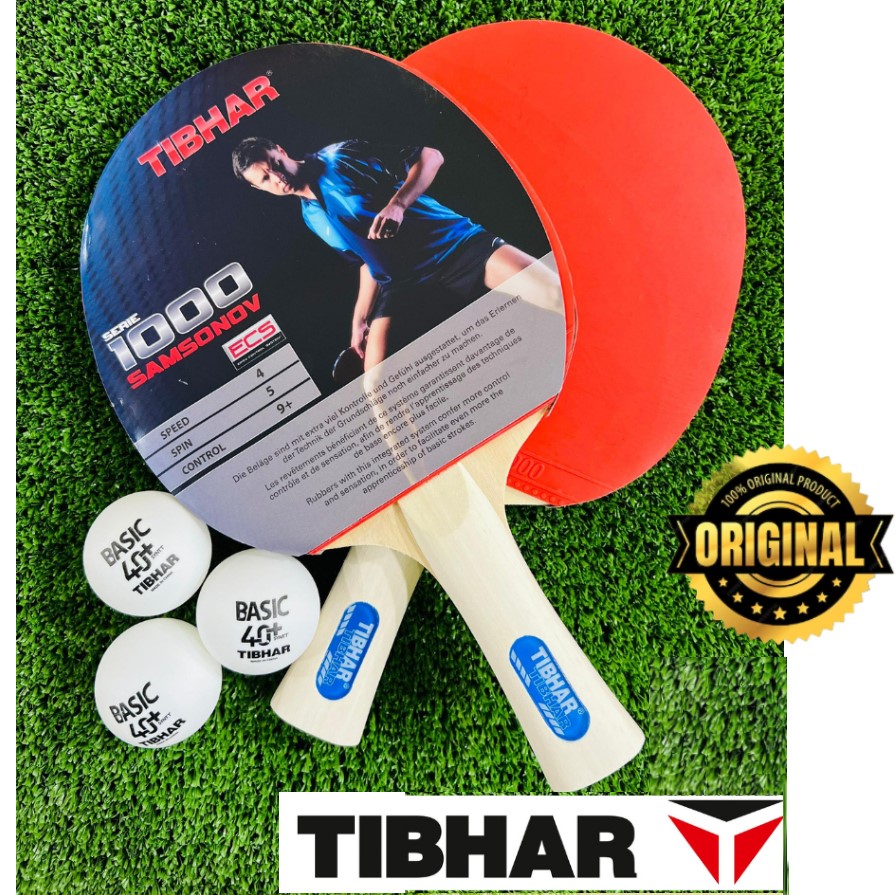 Tibhar Table Tennis Ping Pong Bat - Samsonov 1000 (2 bats dan 3 balls ...
