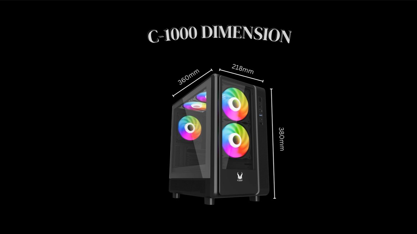 INVASION C-1000 M-ATX DESKTOP CASING / CASE WITH HIGH AIRFLOW / COMPACT ...