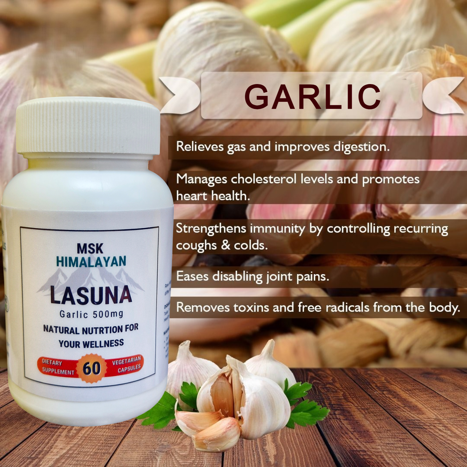 MSK Himalayan Lasuna Garlic Capsules | Cholestrol Supplement Kurangkan ...