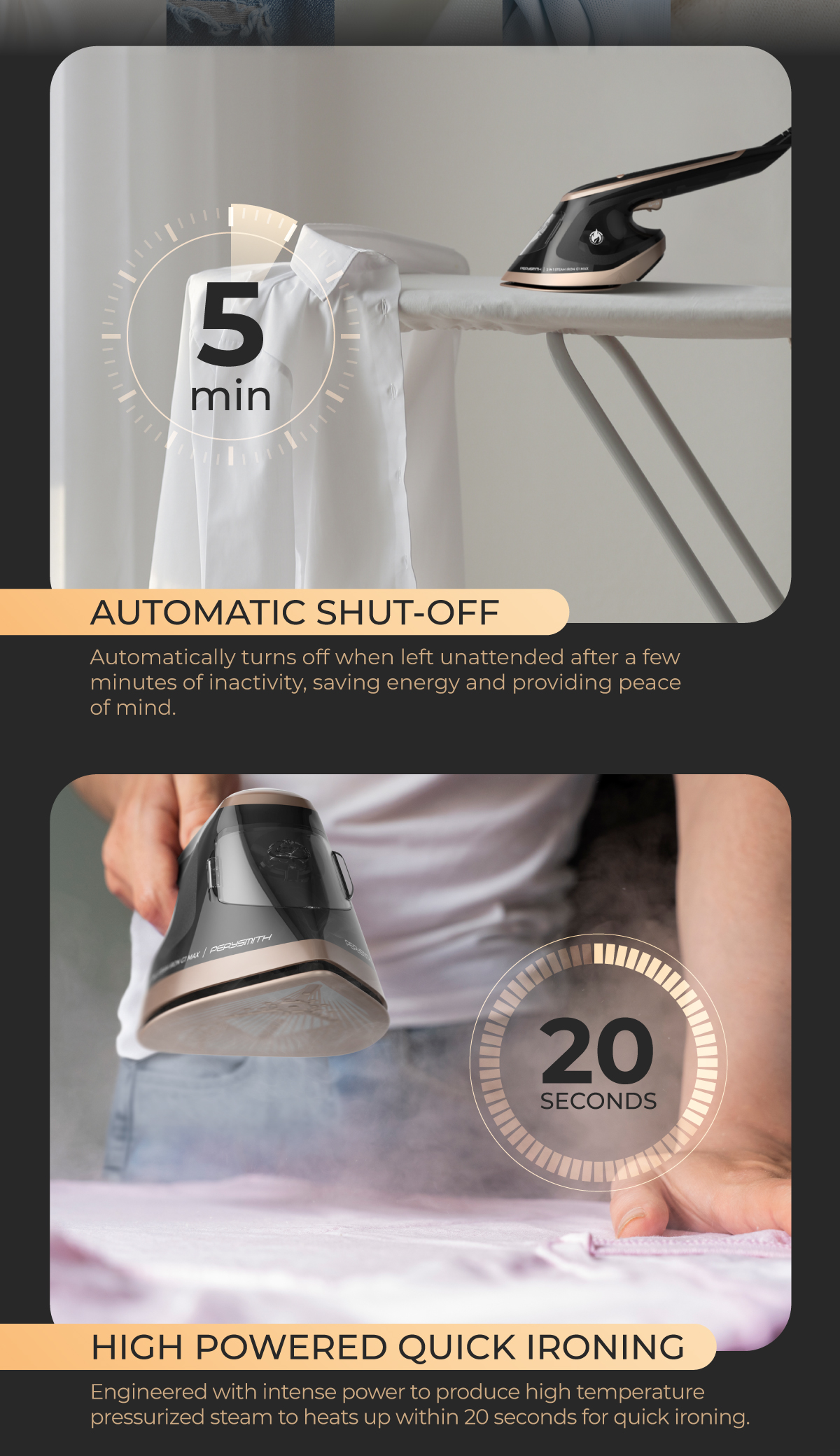PerySmith 2 IN 1 Steam Iron SteamCare Series G1 MAX | Shopee Malaysia