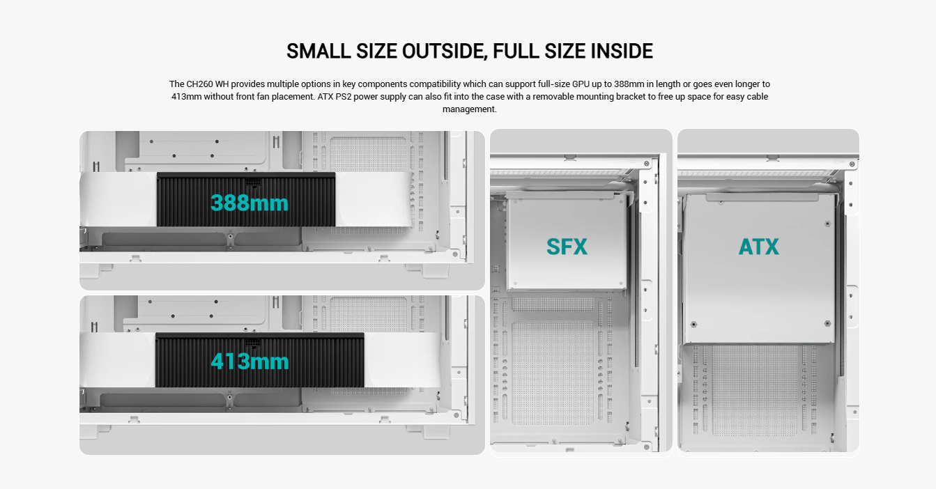 DEEPCOOL CH260 BLACK / WHITE Micro-ATX (mATX) PC Case | Shopee Malaysia