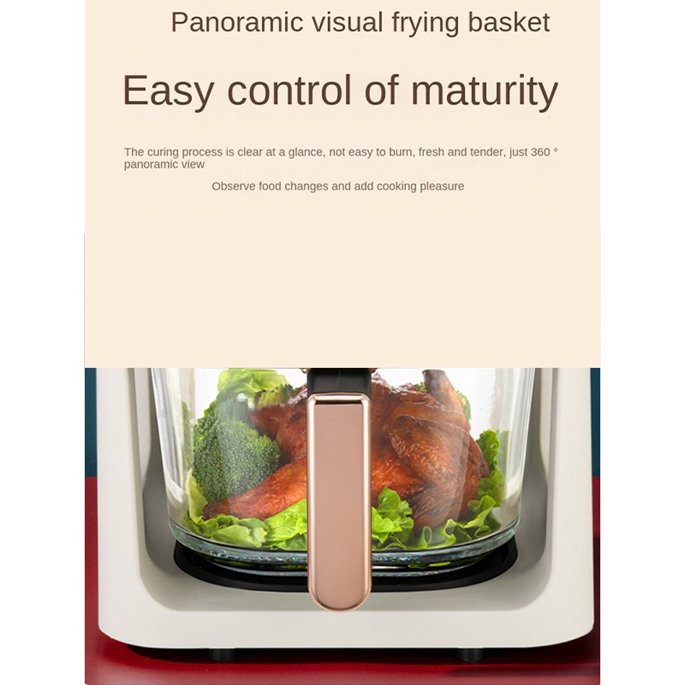 Swiss Thomas Large Capacity Electric Air Fryer with Glass Basket 6L ...