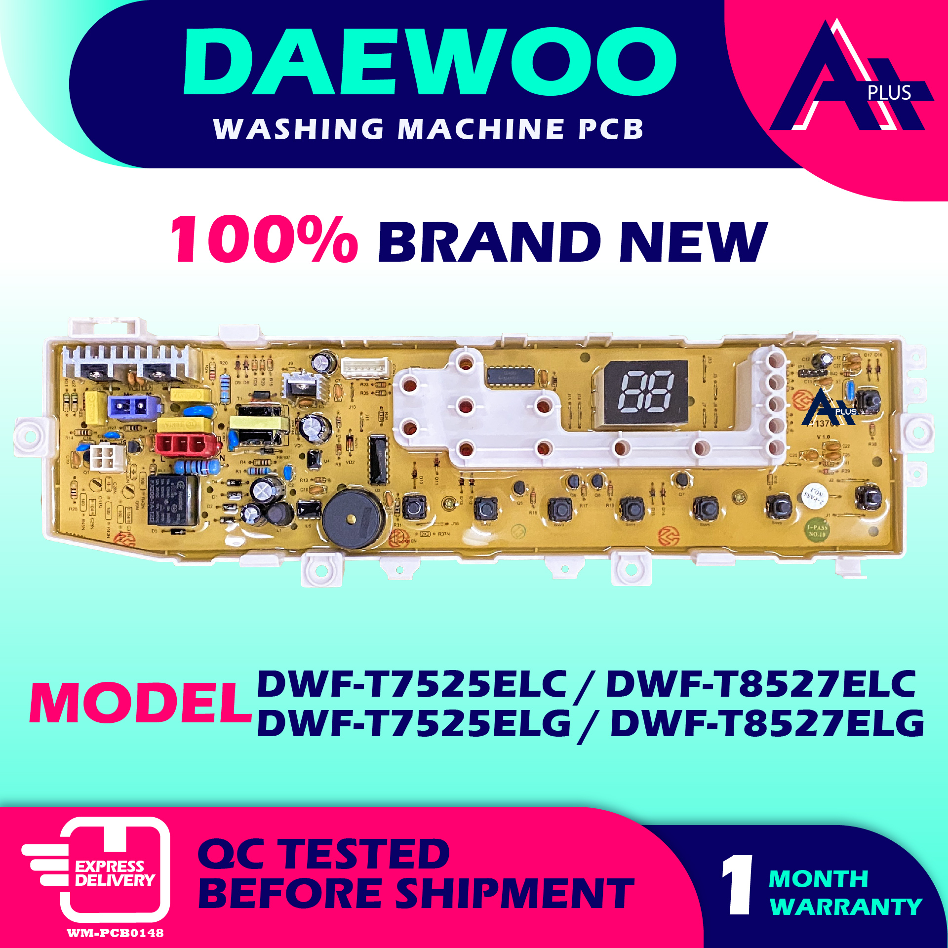 DWF-T7525ELC/ DWF-T8527ELC / DWF-T7525ELG /DWF-T7525ELC/ DWF-T8527EDG DAEWOO Washing Machine PCB ...