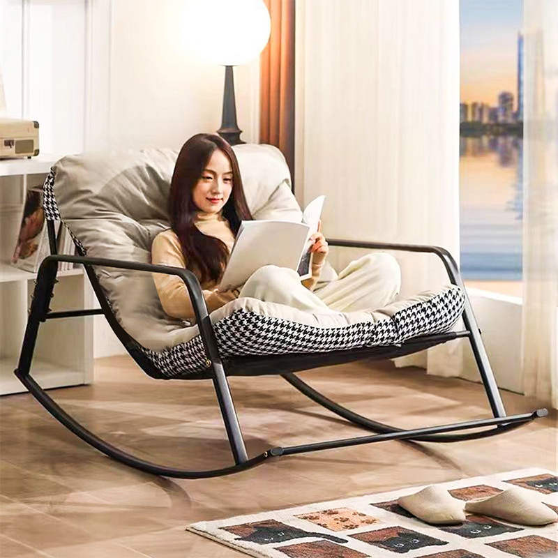 🔥Nordic Rocking Recliner Chair - Double Seater Balcony Lounge Chair for ...