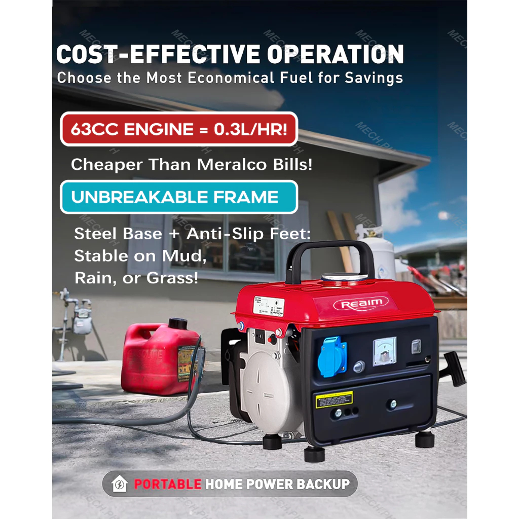 REAIM 63CC Portable Generator Silent Penjana 2 Stroke Petrol Generator ...