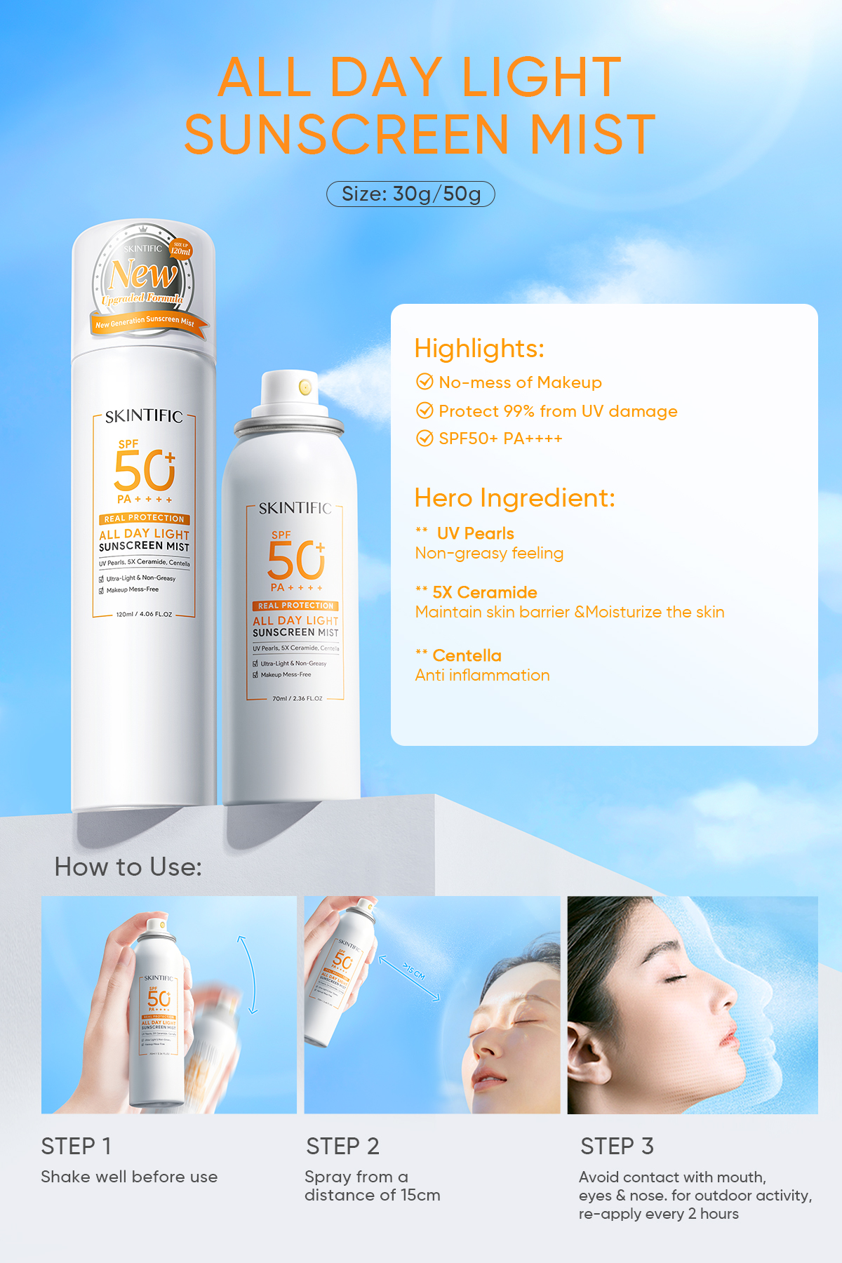 SKINTIFIC SPF50 Sunscreen series – Advanced UV Protection for Outdoor ...