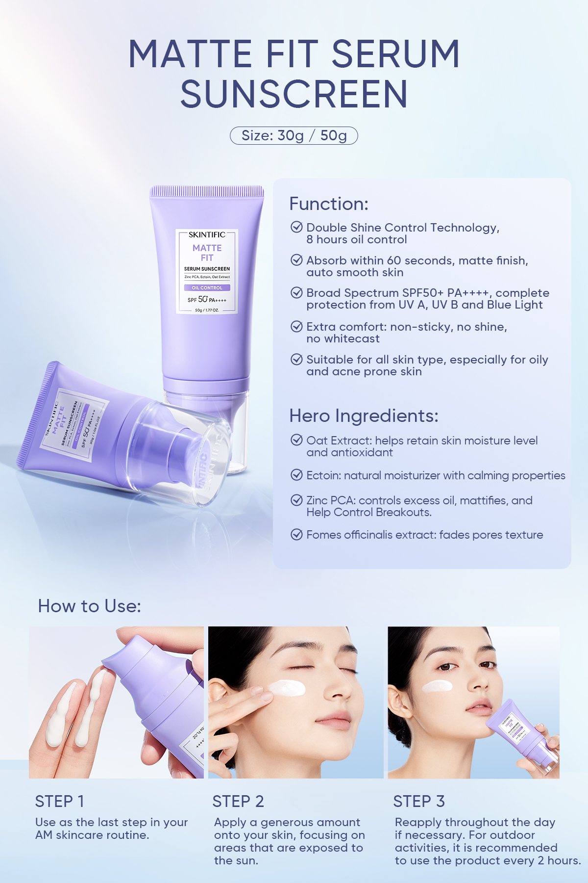 SKINTIFIC Physical Sunscreen Spray SPF50+PA++++ UV Protection | Oil ...