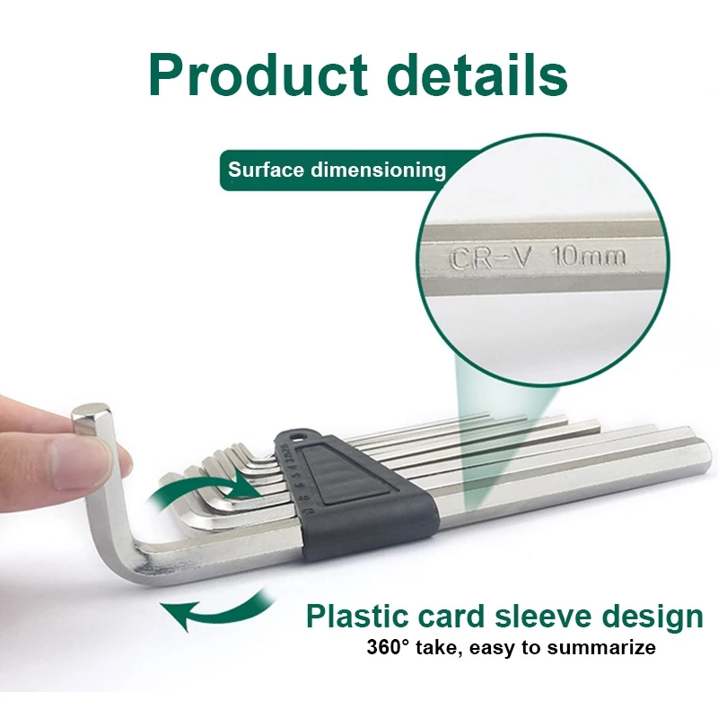 9 pcs Ball Point Allen Key Wrench Set Heavy Duty Alan Key Set Tools ...