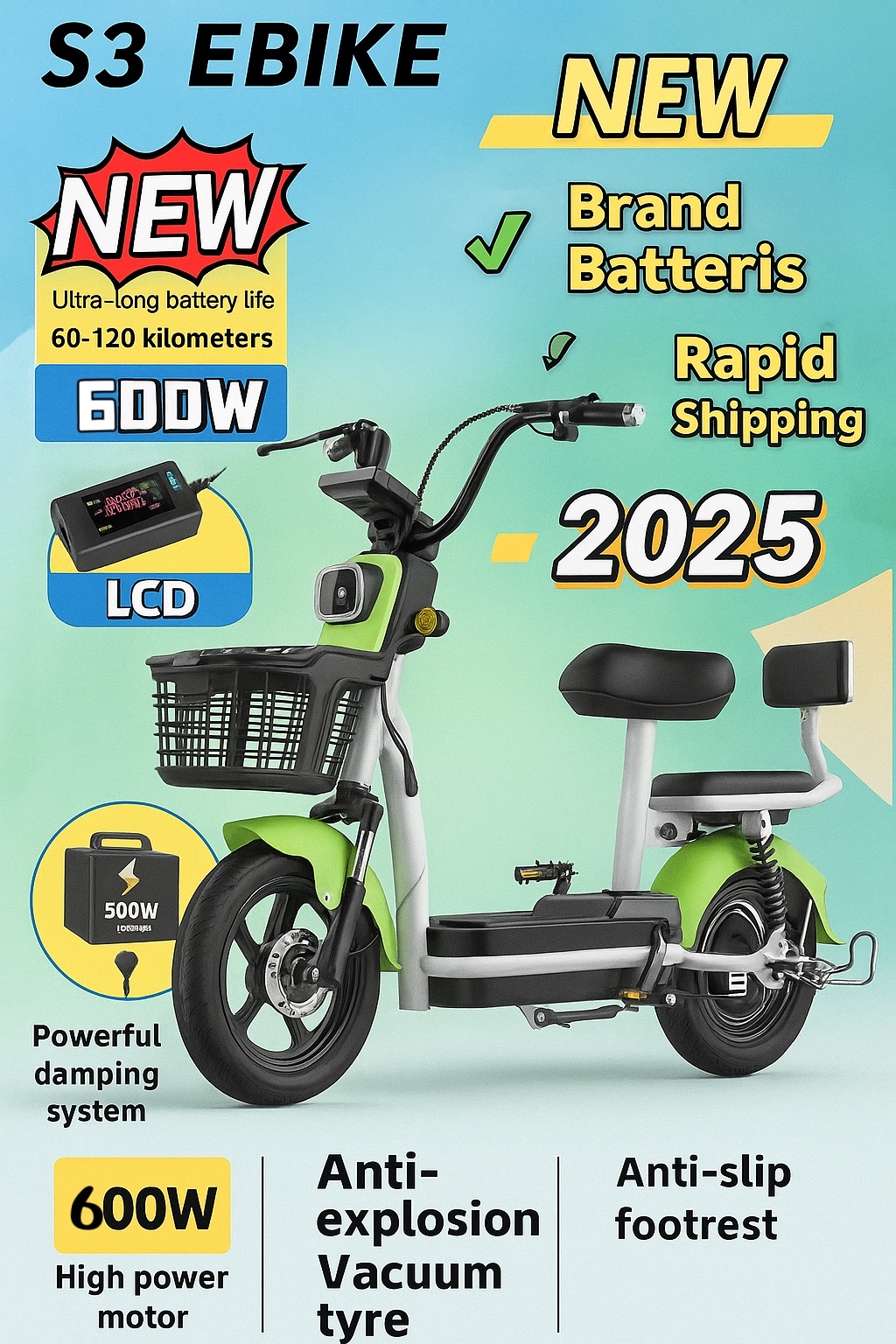 ★S3★ NEW 600W Basikal Elektrik Ebike Electric Bicycle Basikal Elektrik ...