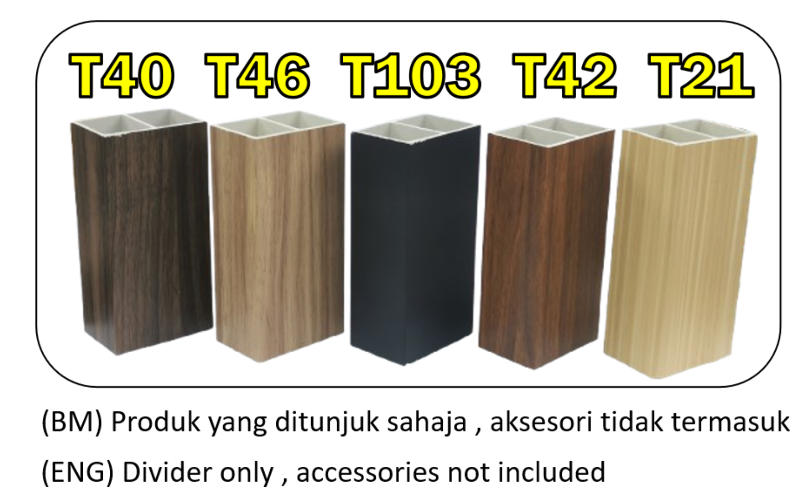 2900mm Tiang Pembahagi WPC Divider Tube Column Hollow Tube Partition ...