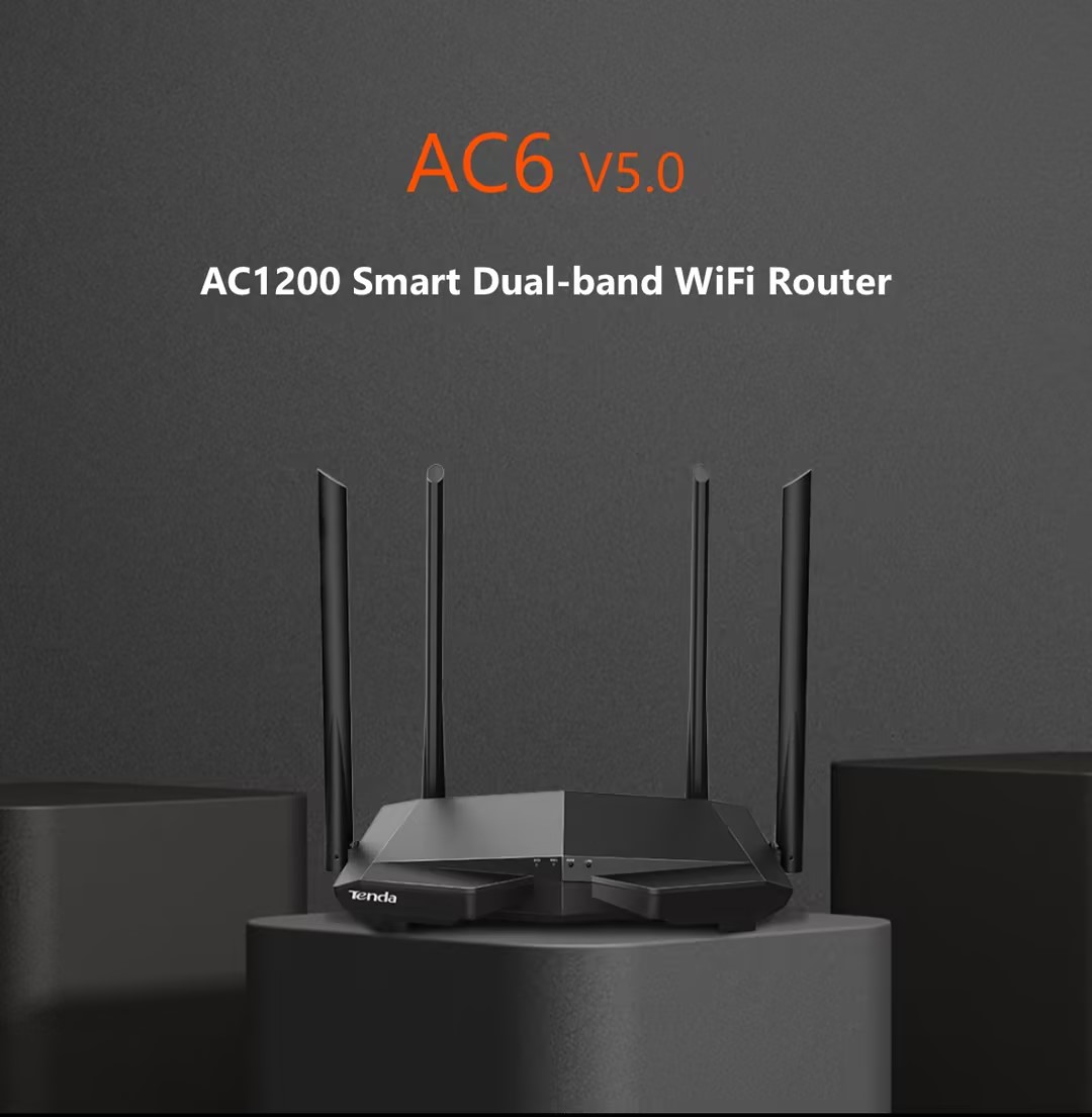 Tenda AC6 AC1200 Gigabit Speed Dual Band wi-fi Internet Wireless Router AP mode dengan antena ...