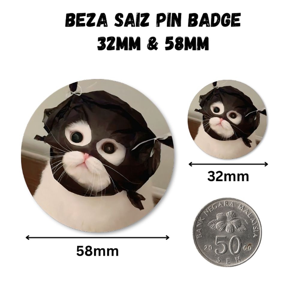 Cat Meme Part 1 Button Badge 58mm & 32mm, Funny Cat, Pin Badge | Shopee ...