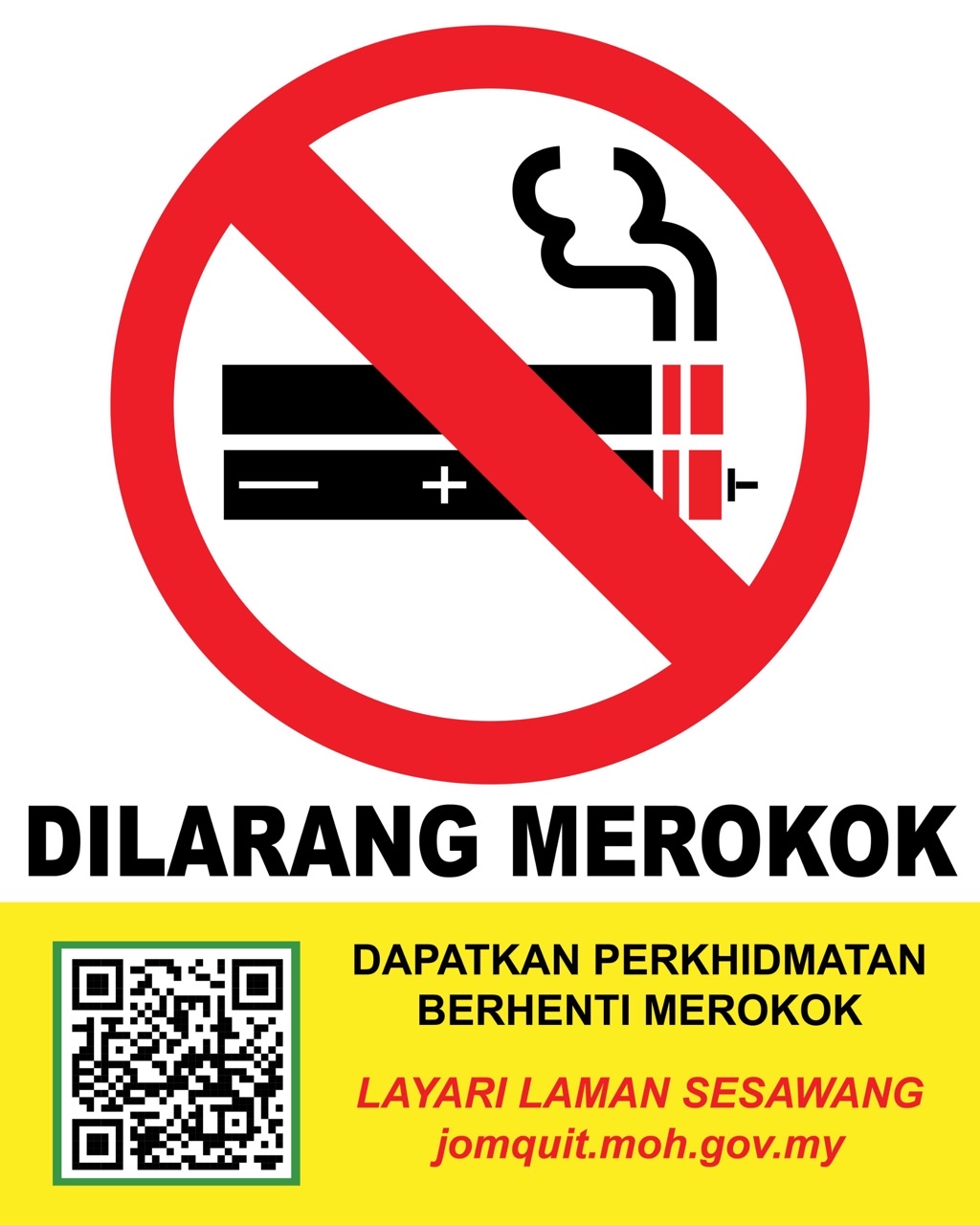 DILARANG MEROKOK / NO SMOKING SIGNAGE PAPAPN TANDA GOVERMENT KERAJAAN ...