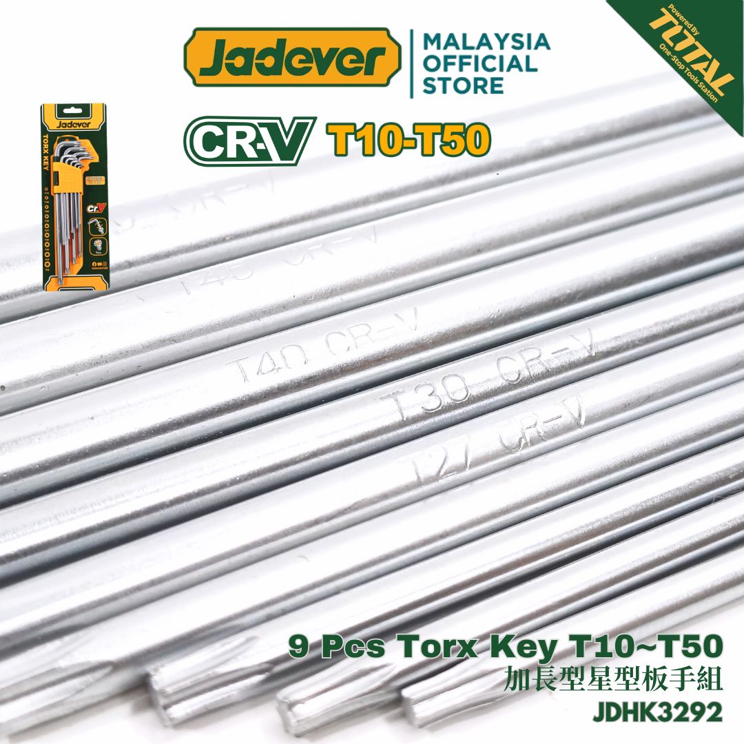 Jadever Tools CrV Trox allen key /Star Key Wrench 9 Pcs set (Extra Long ...
